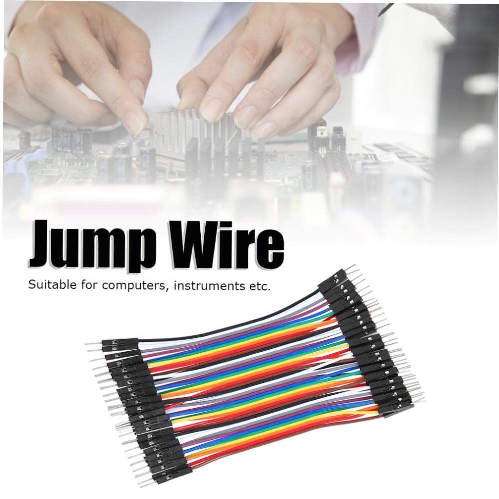 10Pcs Jump Wire, Heafront Male to Male Plastic Cable Line 2.54mm Electronic Components 10cm
