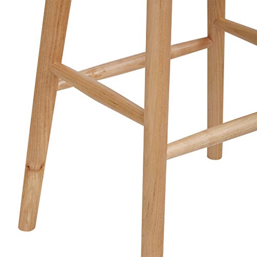 Amazon Brand - Rivet Modern Wood Kitchen Counter Barstool, Natural Finish, 14.4"D x 17.3”W x 29.5”H