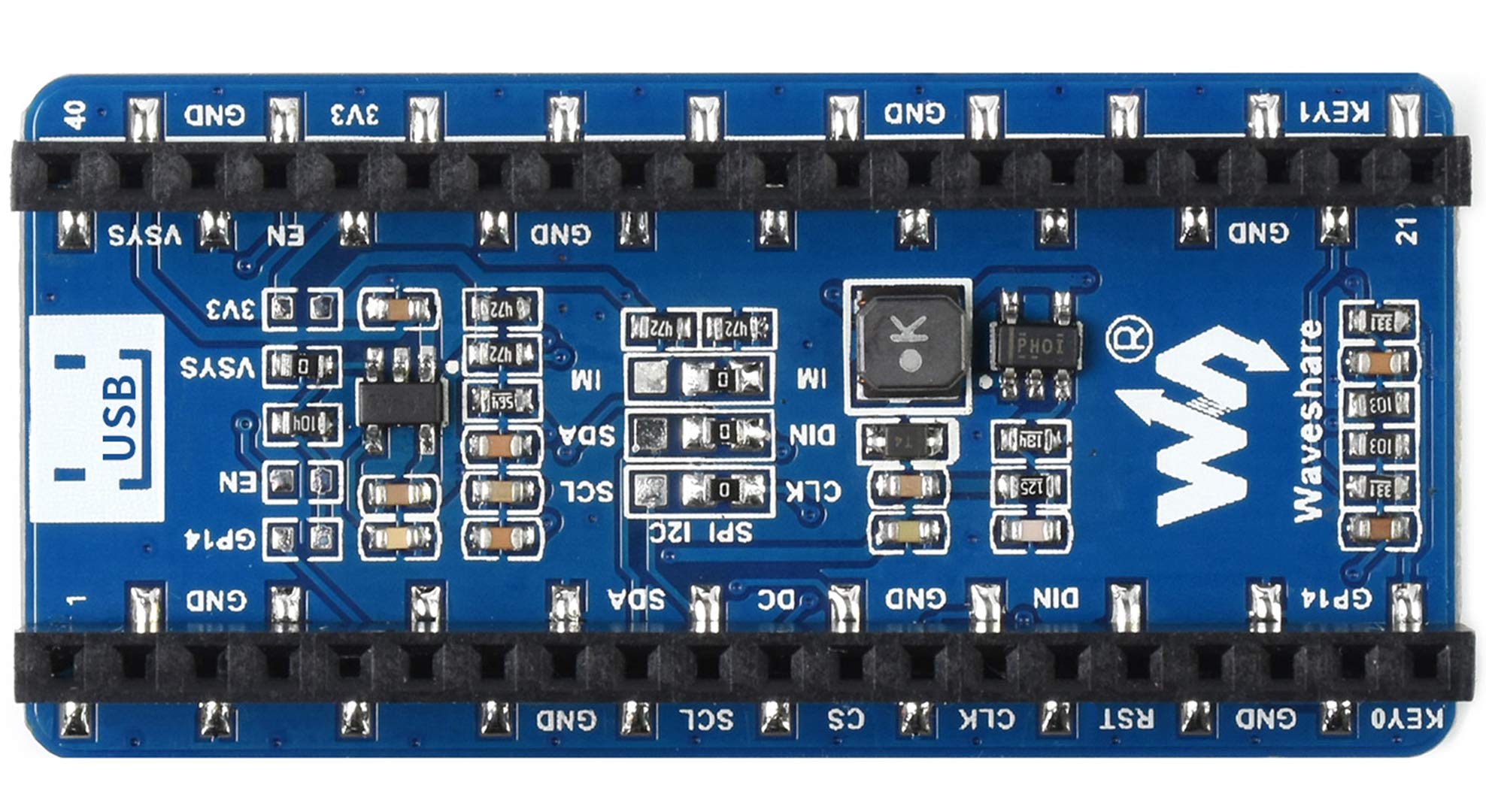 waveshare 1.3inch OLED Display 64×128 Pixels OLED Module for Raspberry Pi Pico Microcontroller Board, Embedded SH1107 Driver,SPI and I2C Interface