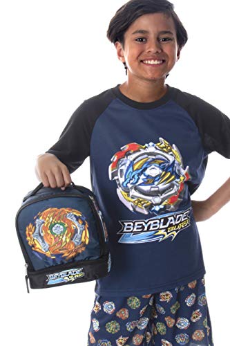 Beyblade Burst Fafnir Spinner Top Fumiya Kindo Dual Compartment Insulated Lunch Box Bag Tote