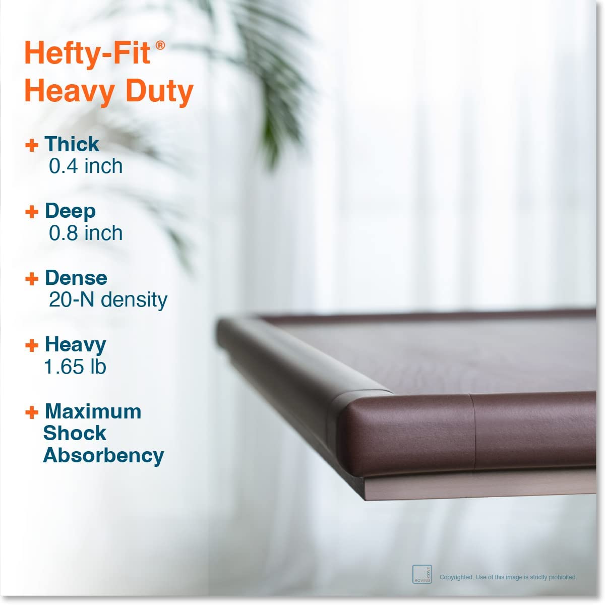 27ft Edge 8 Corners - Bundle & Save - RovingCove HeftyFit Edge Guard (9ft Edge Only, Coffee Brown) + RovingCove HeftyFit Edge Corner Guards (18ft Edge 8 Corners, Coffee Brown)