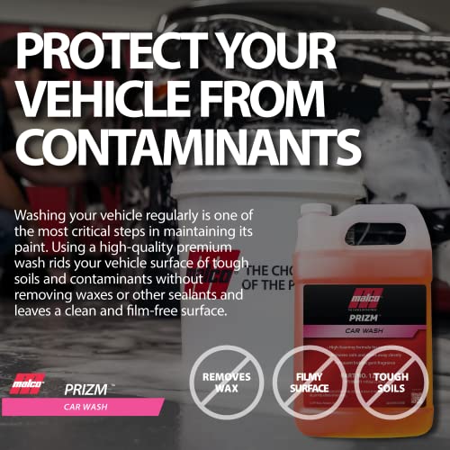 Malco Prizm Car Wash β Hard-Working, High-Foaming Automotive Cleaner/Formulated to Remove Soils and Rinse Away Cleanly/Excellent Cleaning Performance and Value / 1 Gallon (123201)