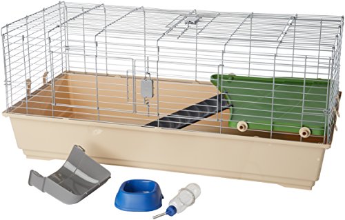 Amazon Basics Small Animal Cage Habitat With Accessories, Jumbo, Multicolor, 49 x 27 x 21 Inches