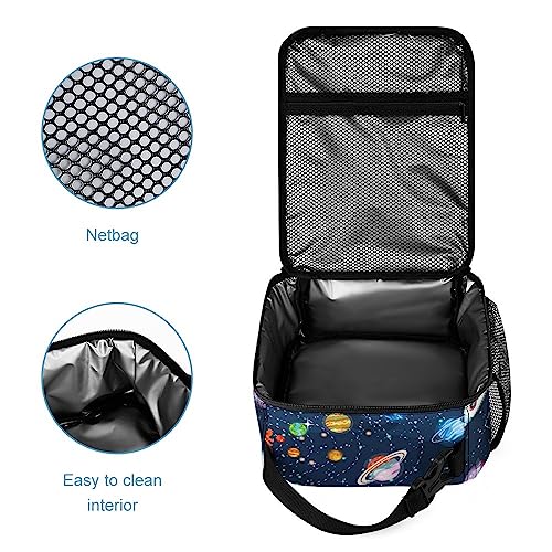 3PCS 17 Inch Space Backpack, Cartoon Galaxy Daypack Stylish Laptop Bag, Cool Shoulders Backpack with Adjustable Shoulder Strap(Space & Galaxy)