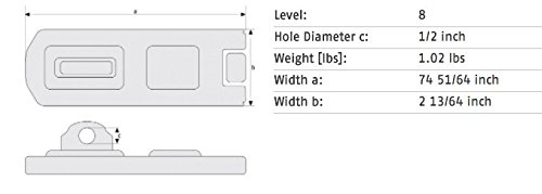 Abus 140/190 C Weather Stainless Steel Hasp, 7-1/2 Inch, Silver