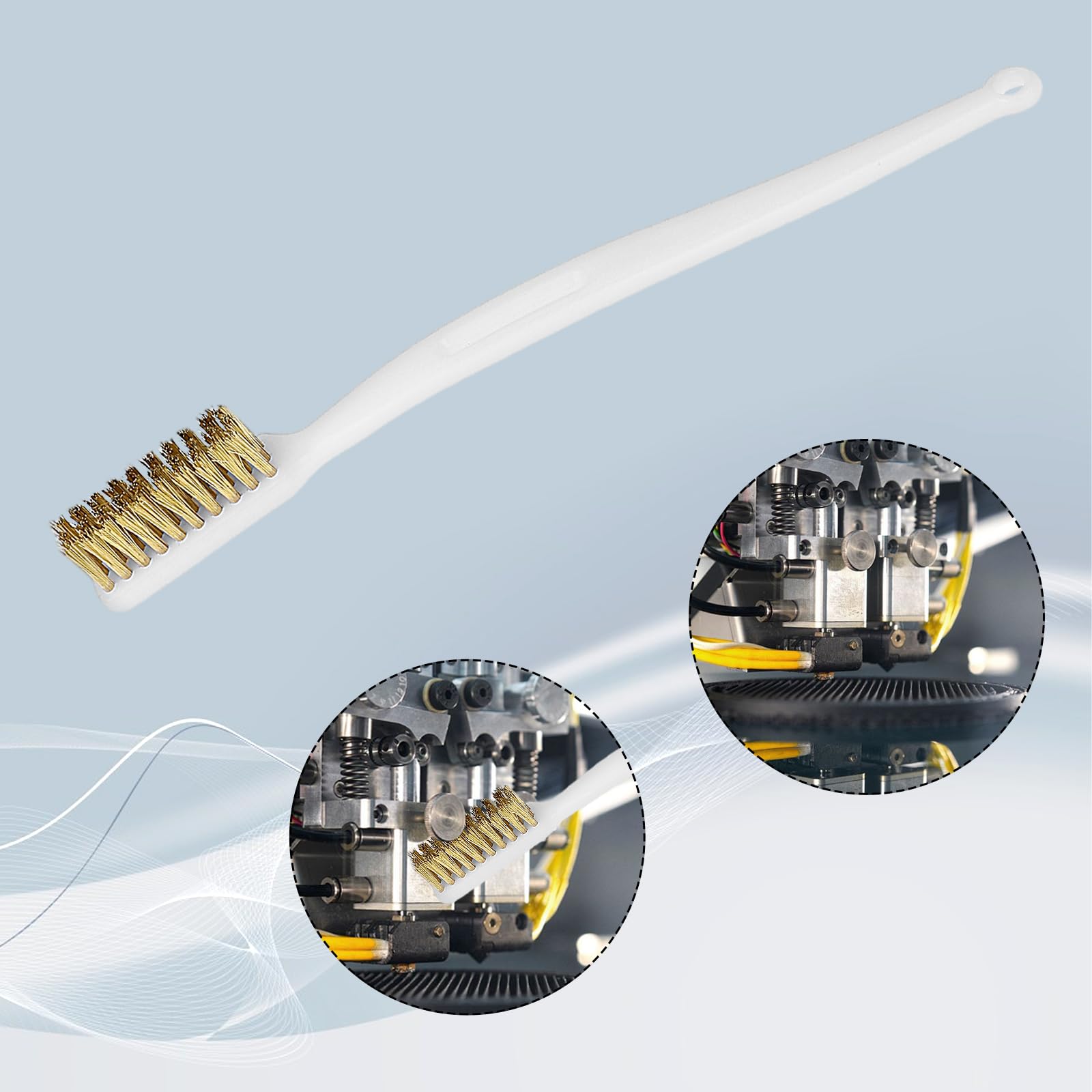 3 Pcs Copper Wire Brush Small Brass Brush 3D Printer Nozzle Cleaner Tool Copper Cleaning Toothbrush Masonry Brush Brass Brush Handle Hot End Cleaning Wire Bristle for Cleaning Welding Slag and Rust