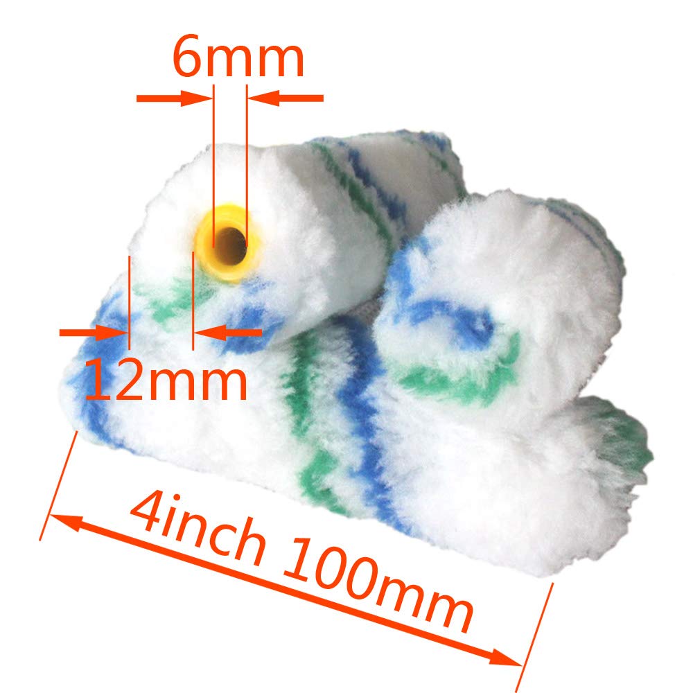 60 Piece Mini Rollers Covers Paint Tools 4 Inch 1/2" Nap 4" Roller