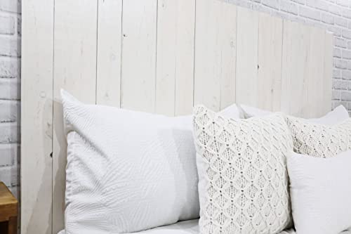 Barn Walls Whitewash Headboard King Size Weathered, Hanger Style, Handcrafted. Mounts on Wall. Easy Installation