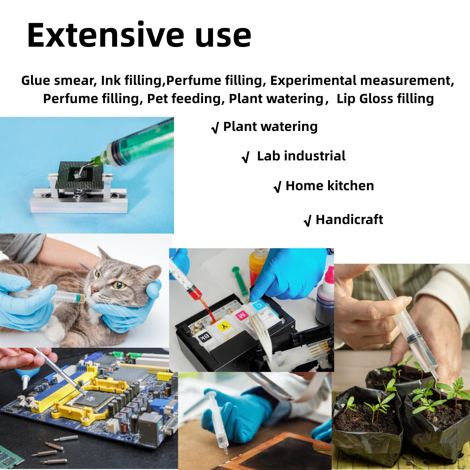 15 Pack 1ml, 3ml, 5ml Glue Dispenser with14ga, 16ga, 18ga, 20ga Dispensing tip and Caps. Measuring Liquids and Refilling,Glue Applicator or Oil.