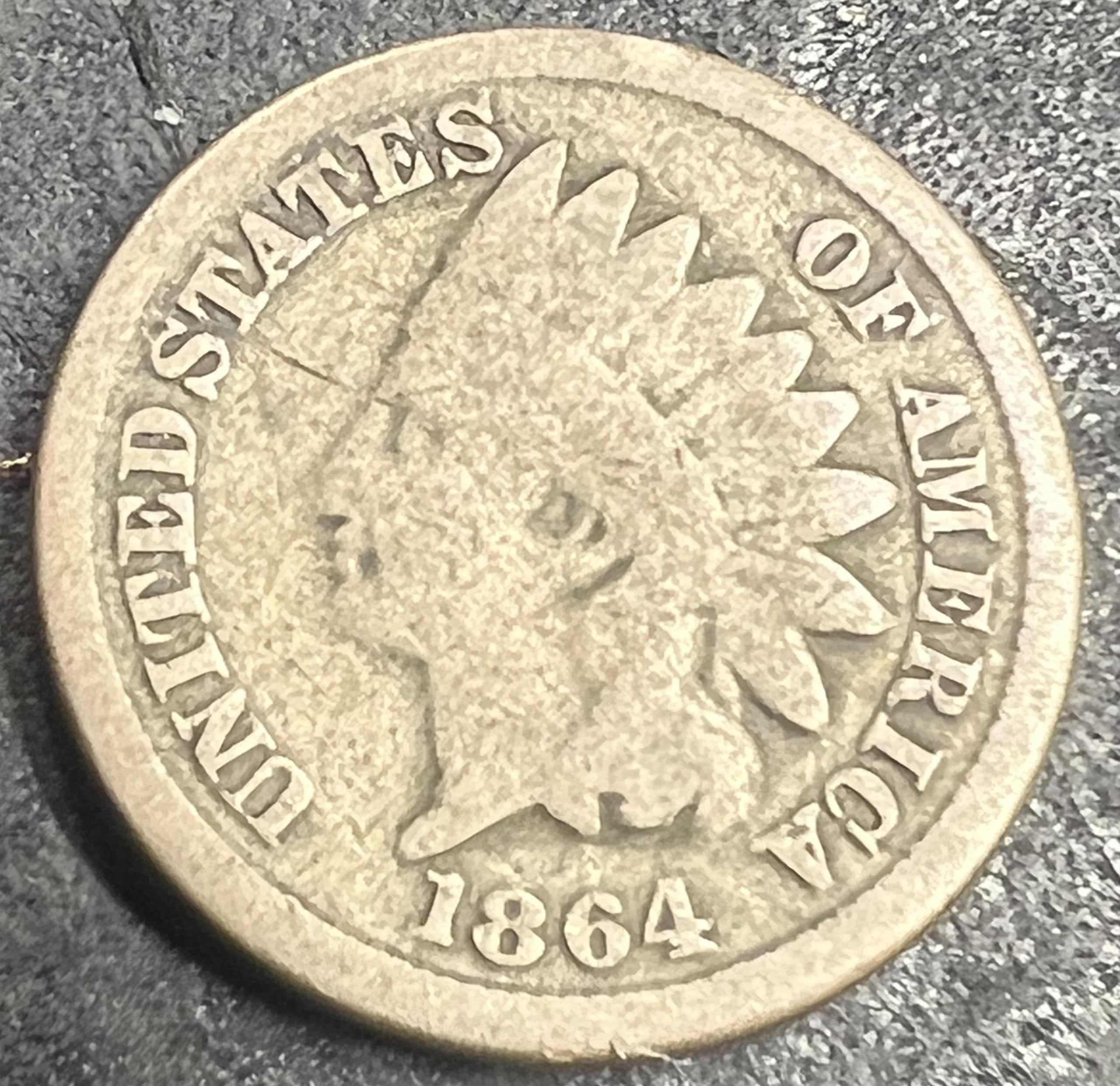 1864 P Indian Head Penny Cent Seller Good