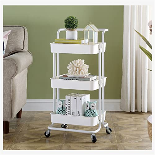 BHVXW Mobile Kitchen Shelf Trolley Household Storage Shelf with Wheeled Trolley (Color : OneColor, Size : 87 * 42 * 35cm)
