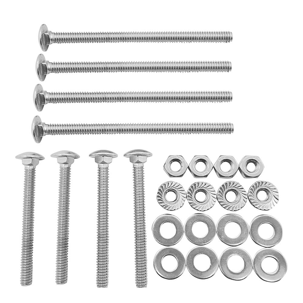 8 Sets Universal Headboard or Footboard Hardware Nuts and Bolts 4 inches and 2 1/2" Long,for Furniture, Cots, Beds, Crib and Chairs Round Head Square Neck Bolt,Carriage Bolt