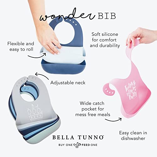 BELLA TUNNO Wonder Bib - Adjustable Silicone Baby Bibs for Girls & Boys, Durable and Waterproof BPA Free Silicone, Cheeks for Weeks