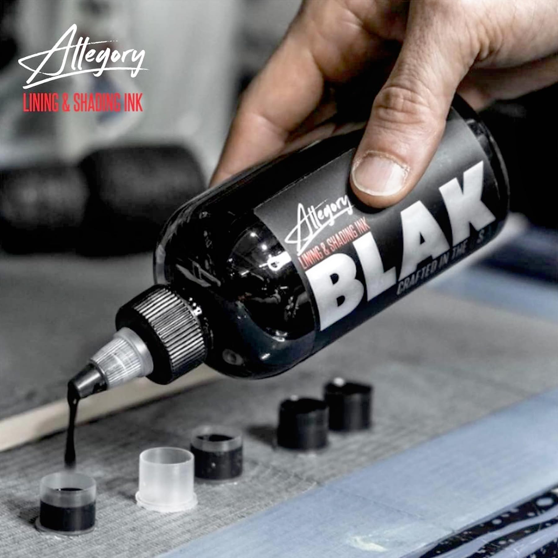 Allegory Tattoo Ink β Blak, Premium Black Tattoo Ink, Perfect for Lining and Shading, Smooth, Consistent Pigment, Vegan Friendly Tattoo Color, Organic Ink, Crafted in The USA, 8 oz