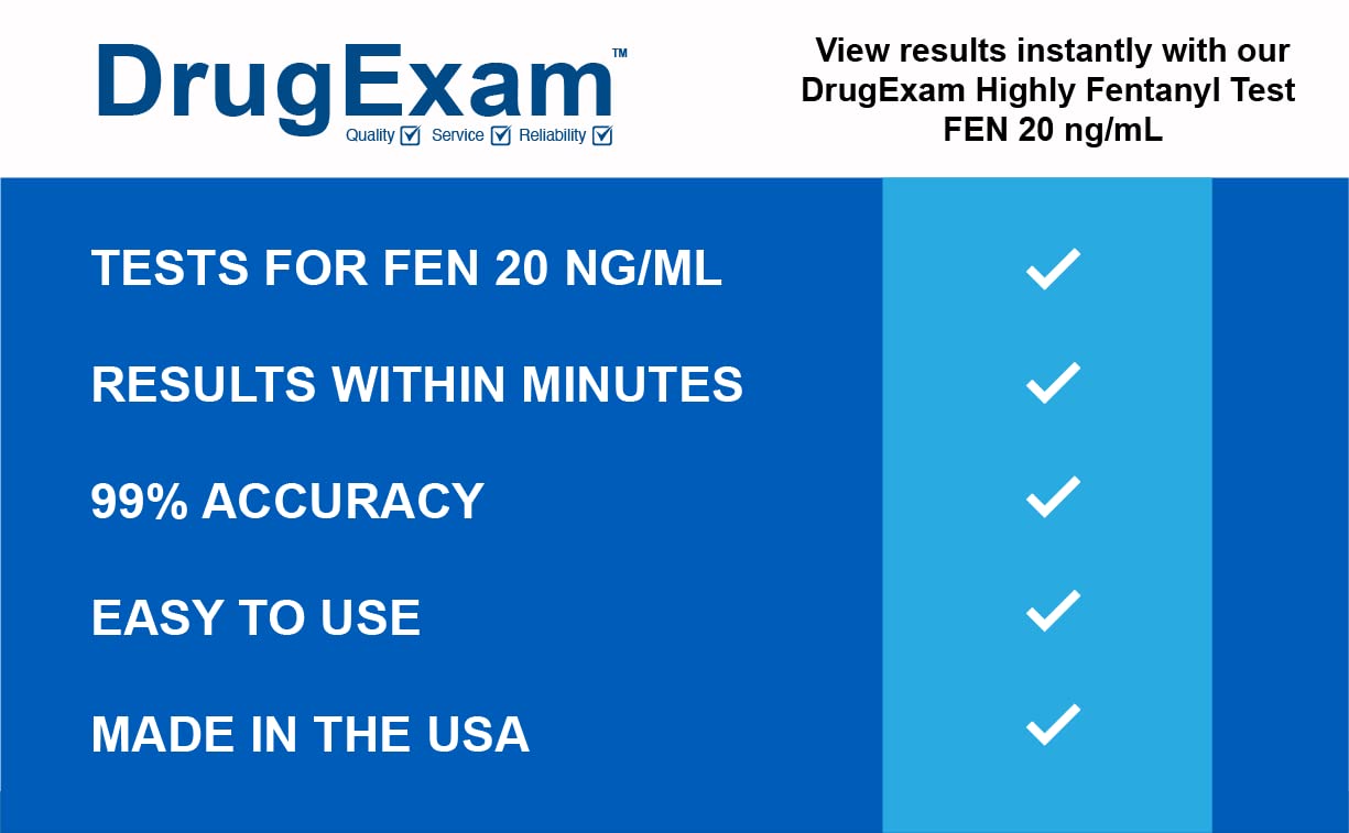 25 Pack - DrugExam Made in USA, FYT Urine Test Kit, Urine Test Strips, Highly Sensitive and Easy to Use. Drug Test Kit. Fen Test Kit. Highly Sensive Urine Test Kit.