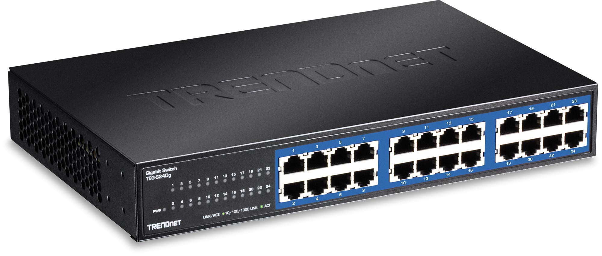 TRENDnet 24-Port Gigabit GREENnet Desktop Switch (TEG-S24DG) and Rack Mount Kit for TEG-S16Dg/TEG-S24Dg (ETH-11MK)