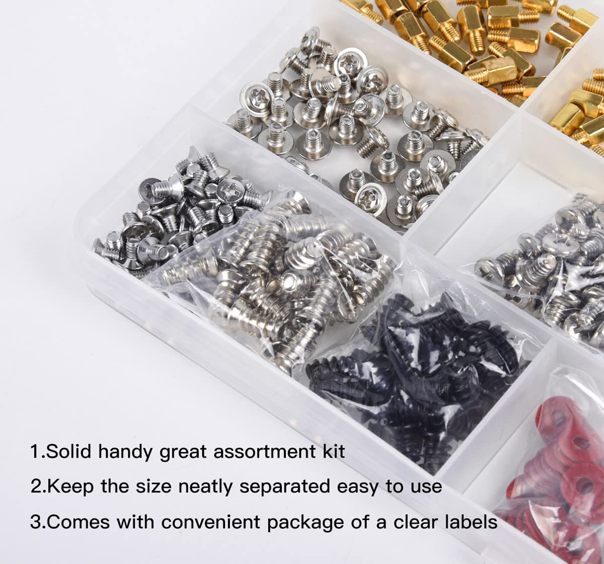450PC Computer Motherboard Standoffs Screws Kit, Replacement Computer Screws for Motherboard HDD Hard Drive 2.5" SSD Hard Drive PC Fan Graphics Chassis ATX Case Mounting, for PC DIY & Repair