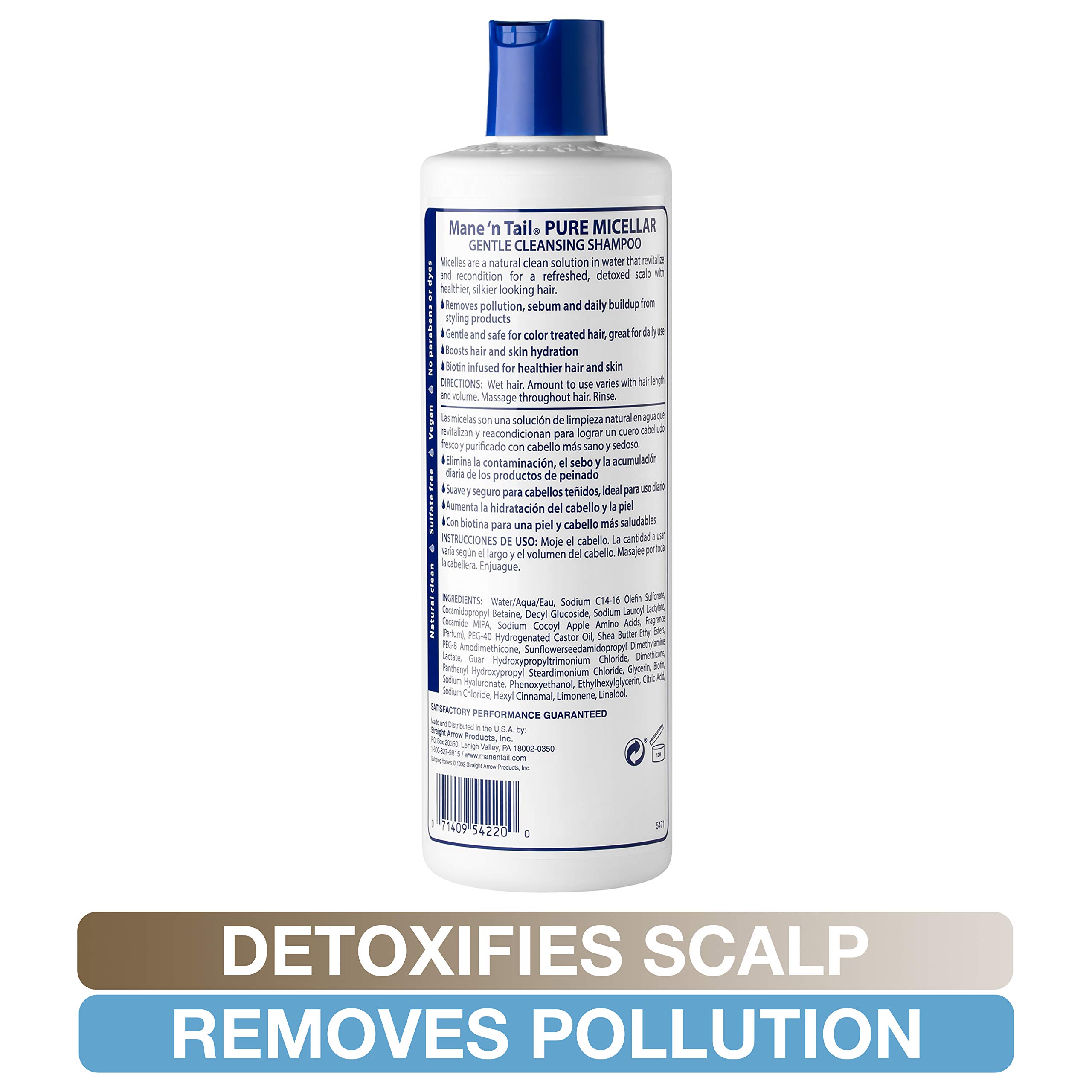 Mane 'n Tail Micellar Sulfate Free Shampoo, Clear, 11.2 Ounce