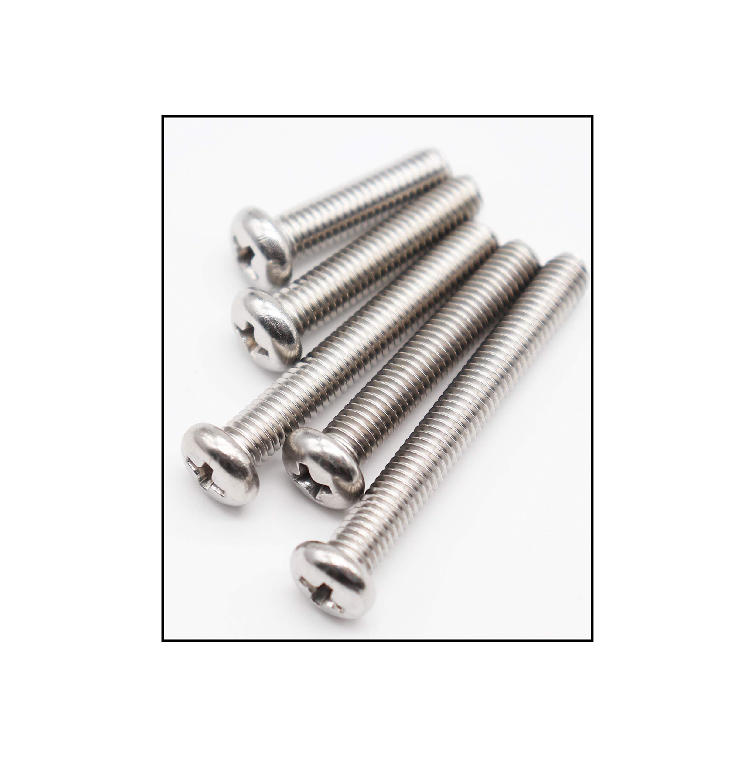 binifiMux 80 Pieces M5 Round Pan Head Phillips Machine Screws and Hex Nuts Assortment Kit, 20mm /25mm /30mm /35/mm /40mm,304 Stainless Steel