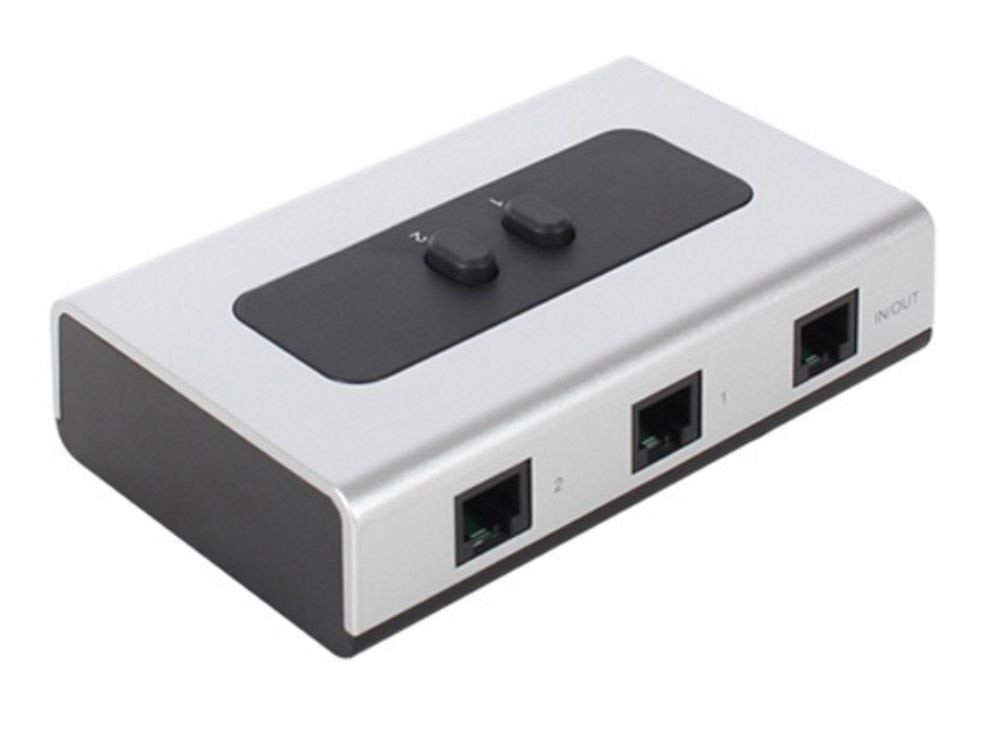 2PORT RJ11 RJ12 Manual Sharing Telephone Switch Box Phone selector
