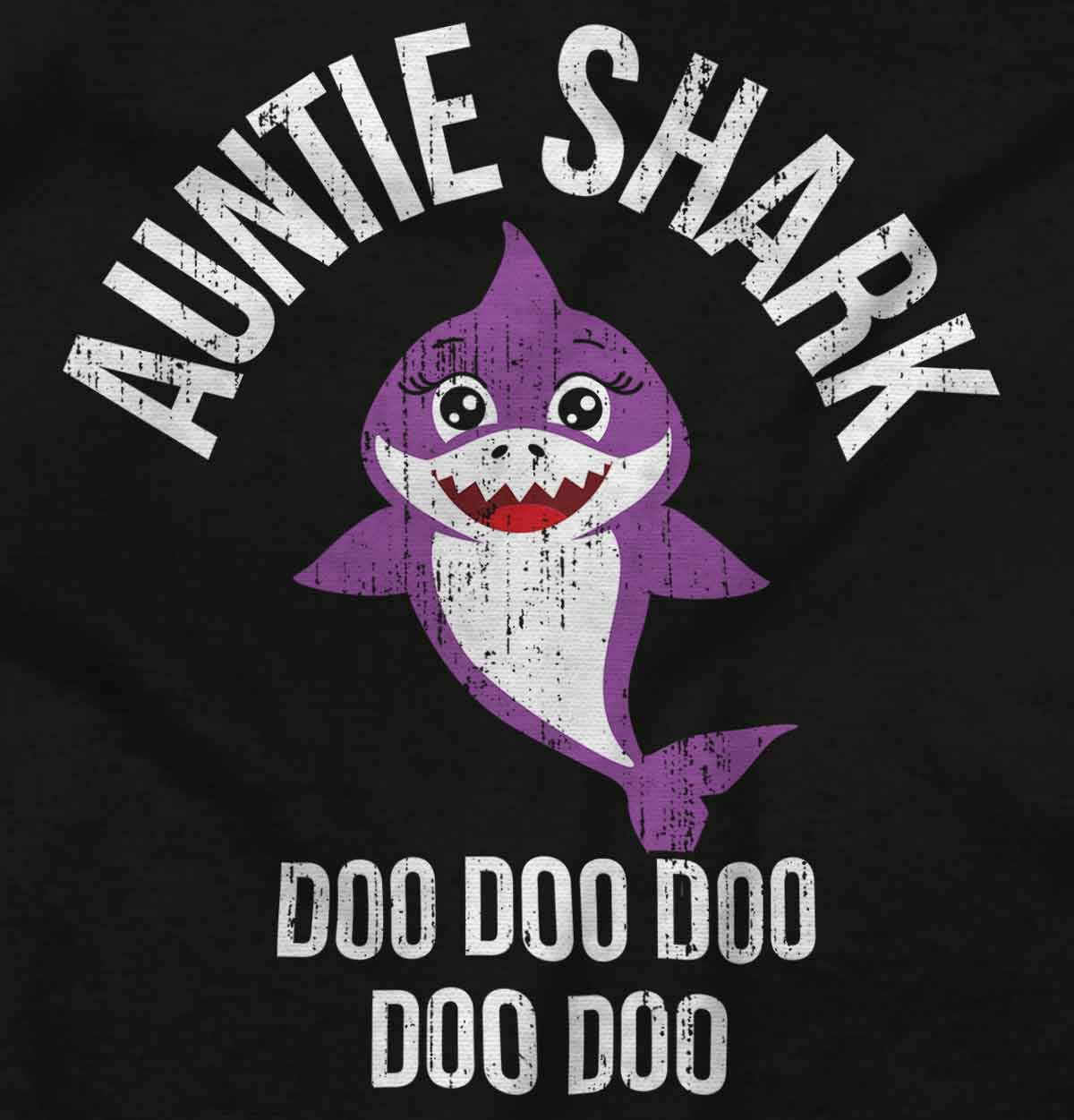 Shark Song Aunt Cute Adorable Auntie Womens Graphic T Shirt Tees