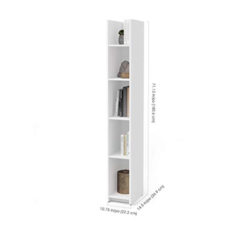 Bestar Small Space 10β Narrow Shelving Unit in White