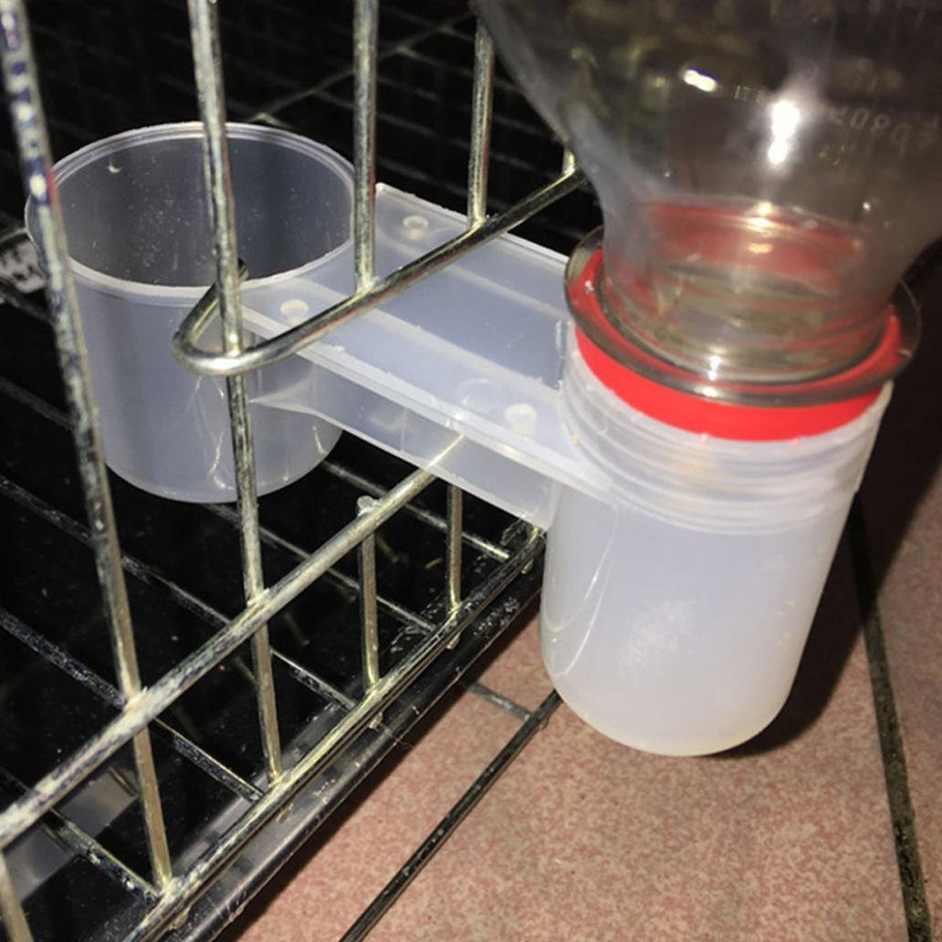 Afco Automatic Pet Bird Parrot Water Feeder Practical Plastic Drinking Bowl for Cage Size 4.1cm4.9cm (Transparent)