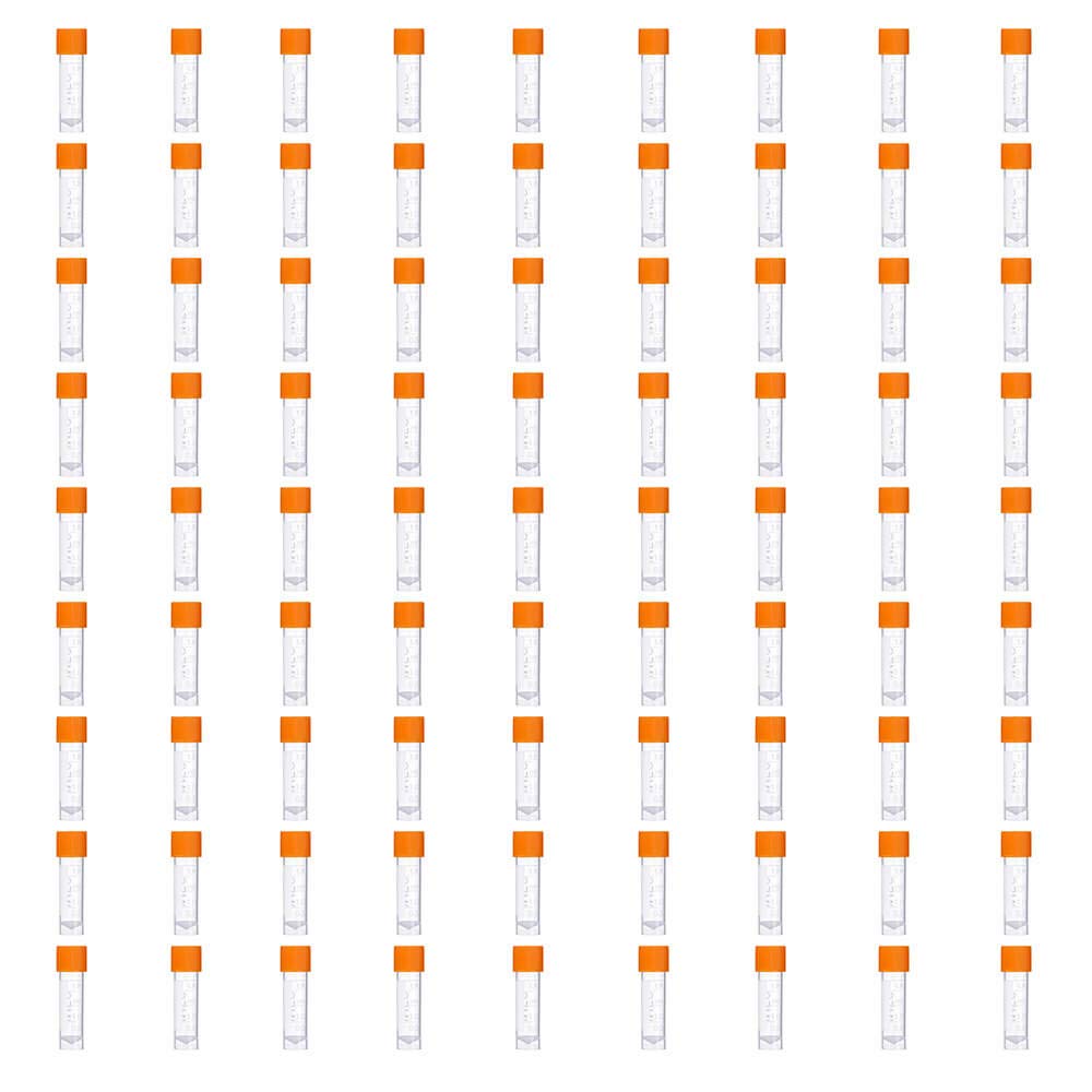 81PCS Cryo Tubes 2ml, Plastic Small vials with Screw caps Sample Tubes,PP Material ,with Silica Gel Gasket,Free from DNase, RNase, Human DNA