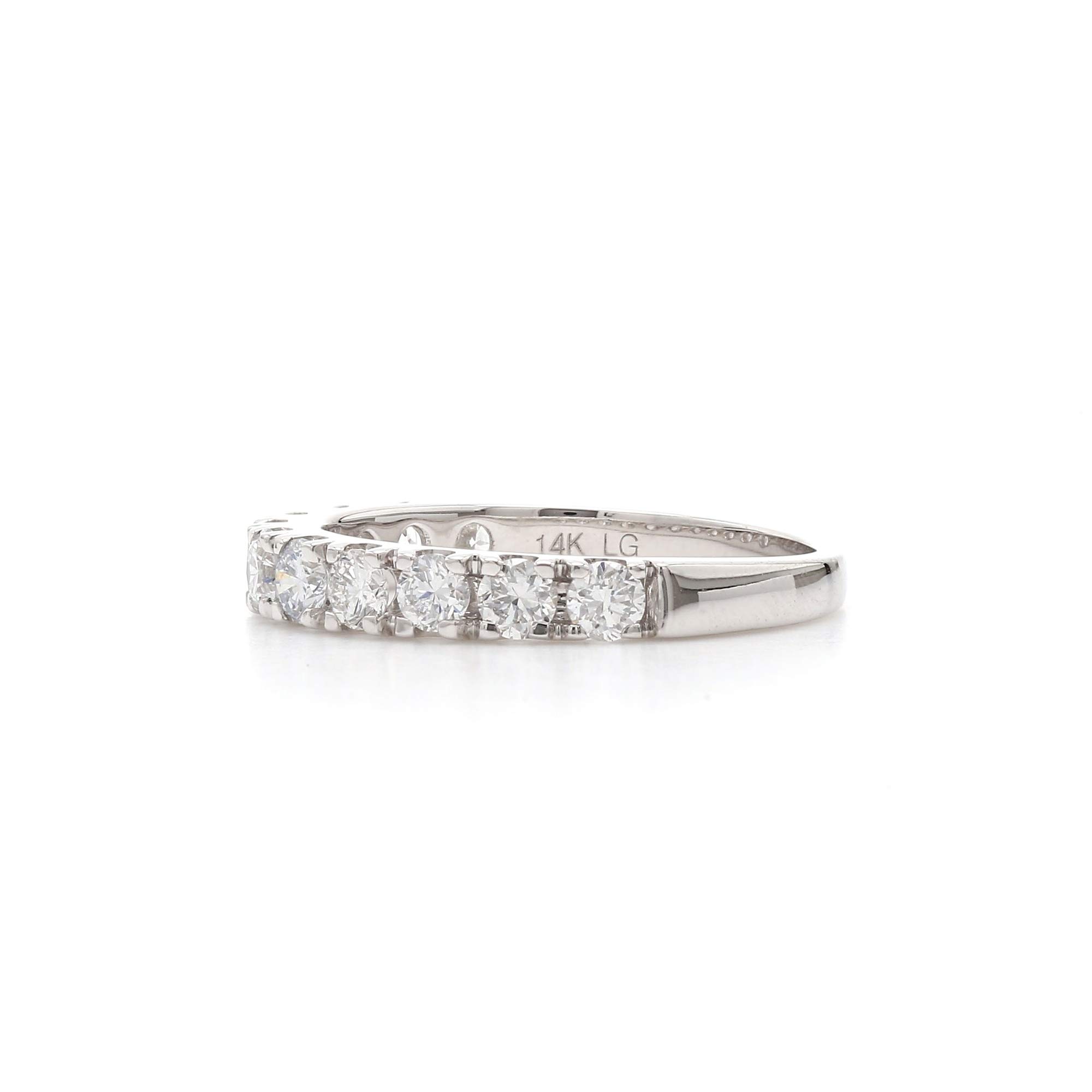 14k White Gold Lab-Grown Diamond Wedding Ring Band (1.00 cttw, F-G Color, VS-SI Clarity) Size 8.5