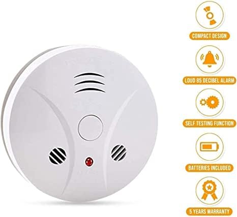 3 Pack Smoke Detector Battery Operated with Photoelectric Sensor and Silence Button, Travel Portable