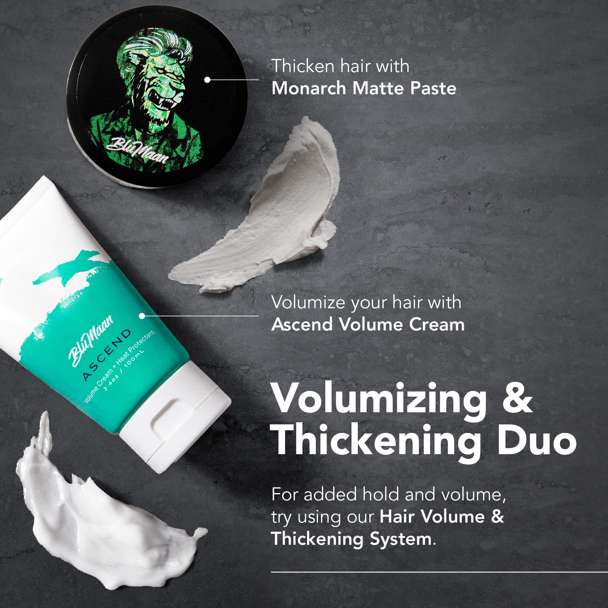 BluMaan Monarch Men’s Matte Paste - High Hold Matte Finish - Versatile, Easy To Apply, Weightless Control, Nourishing and Cleansing Hair Care Essential with Natural Ingredients