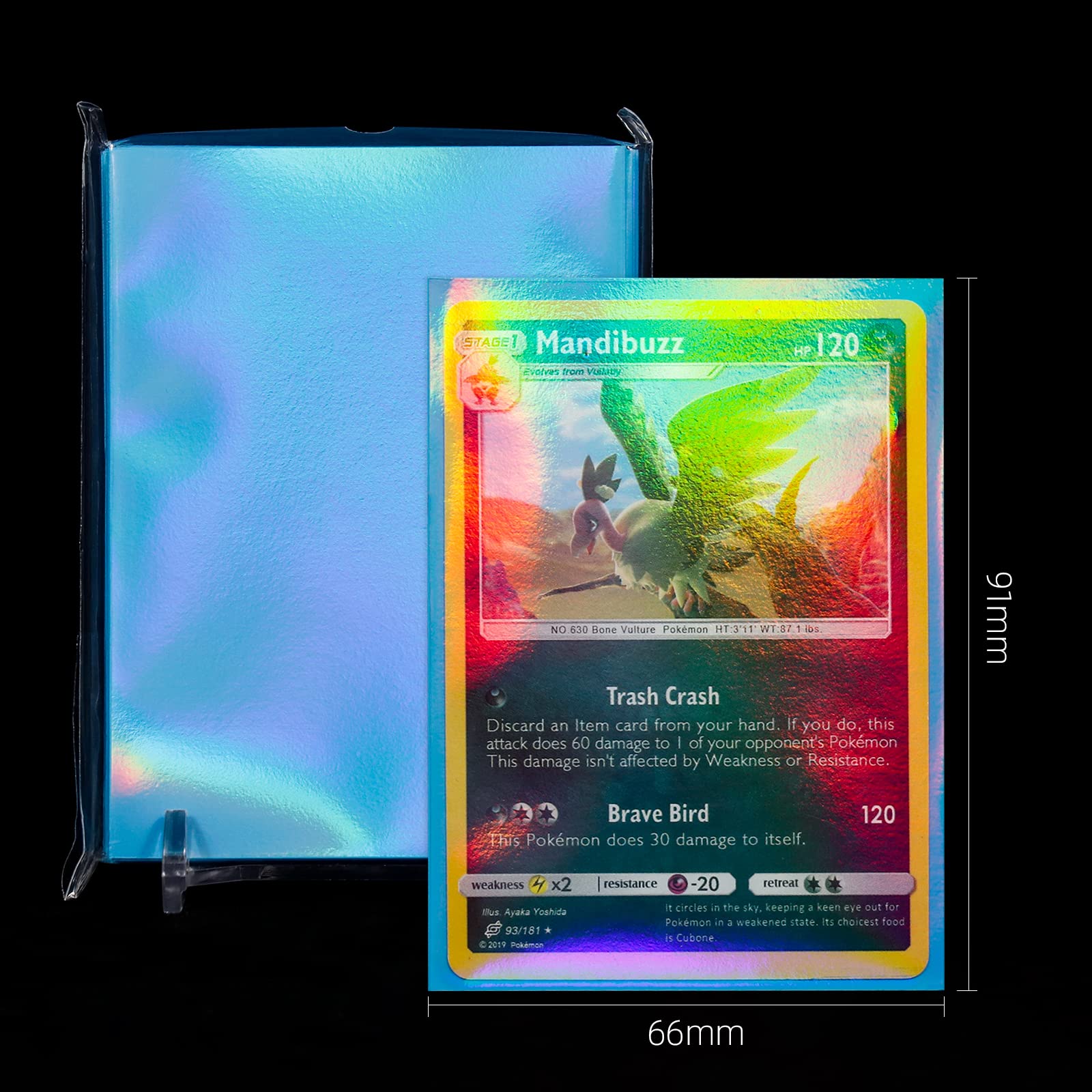 100pcs Light Blue Premium Matte Card Sleeves Fit for MTG Card Matte Sleeves, Rainbow Holographic Card Sleeves Unique Design