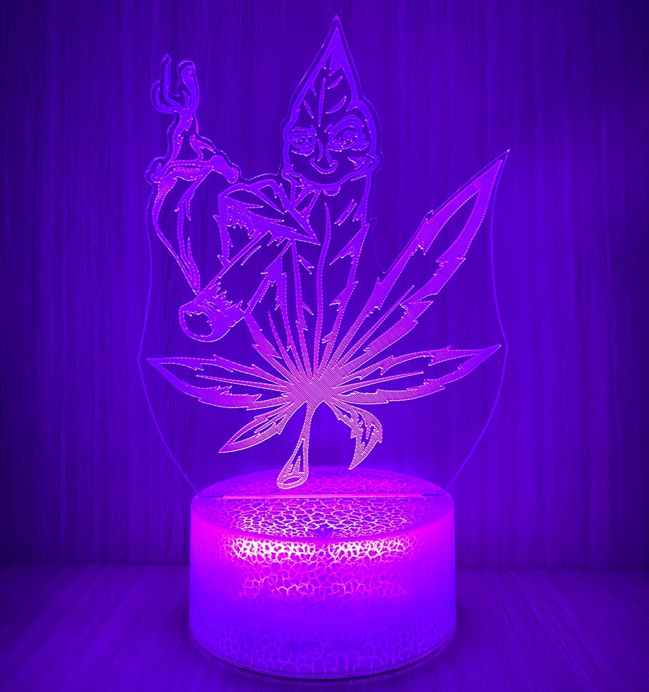 Yooce 420 Leaf 3D LED Table Lamp Night Light Optical Visual Illusion Home Decor Lighting