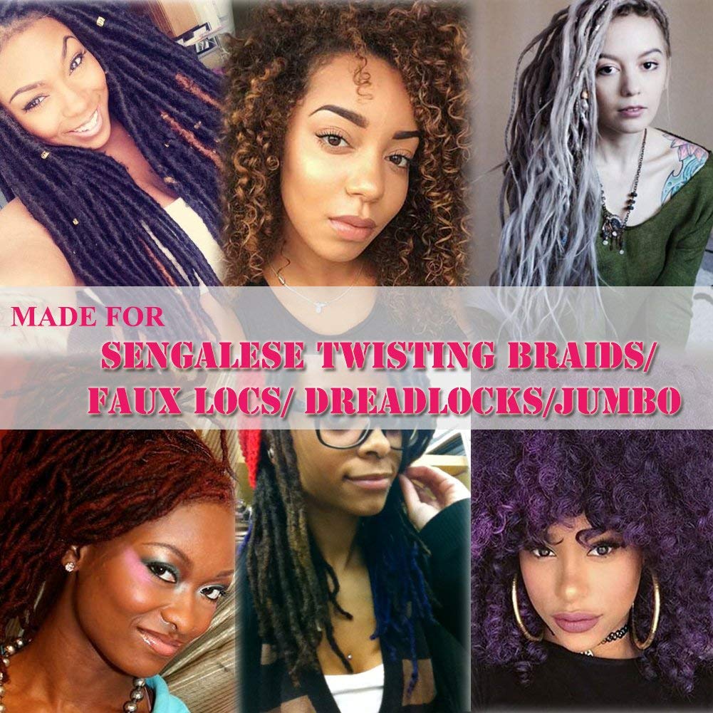 BLUPLE Brazilian Wool Hair 1 Roll Black Acrylic Yarn for African Hair Braiding Sengalese Twisting Jumbo Braids/Crochet Faux Locs/Wraps/Dreadlocks