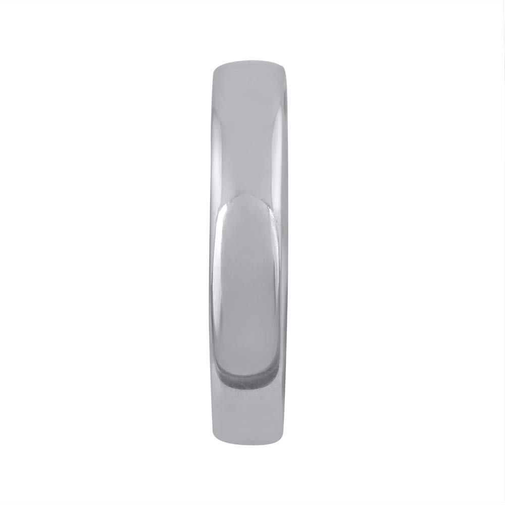 14K White Gold 4mm Plain Wedding Band (Ring Size 10)