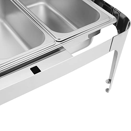 14 QT Chafing Dish Buffet Set,Stainless Steel Buffet Food Warmer Set with Viewing Lid & Roll Top,3 Pots Chafing Dishes Buffet Heating Tray for Parties and Catering