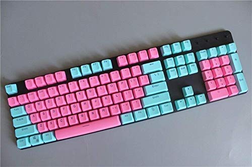 87/104 Keys Miami Doubleshot PBT Backlit Translucent Keycap Key caps ANSI/ISO Layout OEM Profile for 60%/87 TKL/104/108 Cherry MX Mechanical Gaming Keyboard (104 Keys)