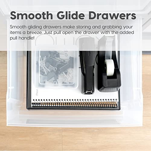 IRIS USA 42 Qt. Stackable Plastic Drawers for Clothes, Large, 4 Pack, Storage Dresser for Closet, Home, Office, Bedroom and Nursery, White