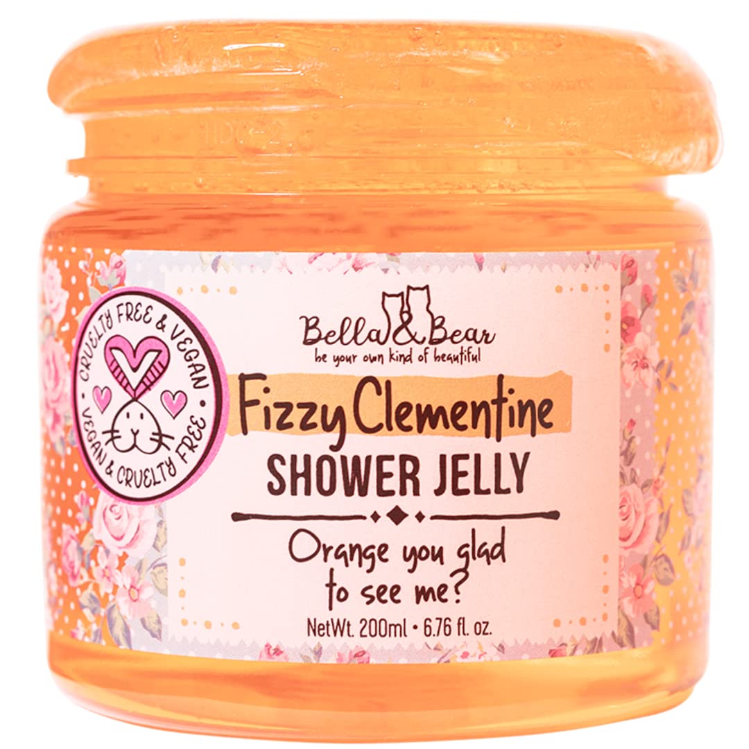 Bella & Bear Fizzy Clementine Shower Jelly, Vegan, Cruelty Free, Teen Girl Gifts 6.7oz