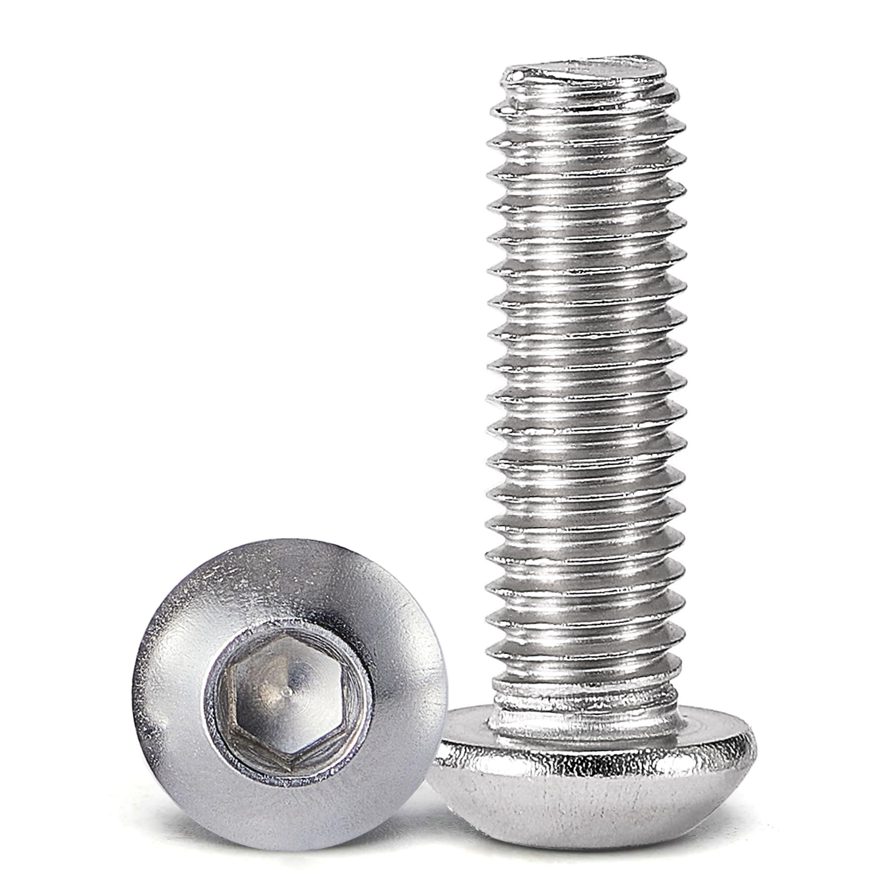 Cicidorai M6-1.0 x 70mm Button Head Socket Cap Bolts Screws, 304 Stainless Steel 18-8, Allen Socket Drive, Full Machine Threads, Quantity 10