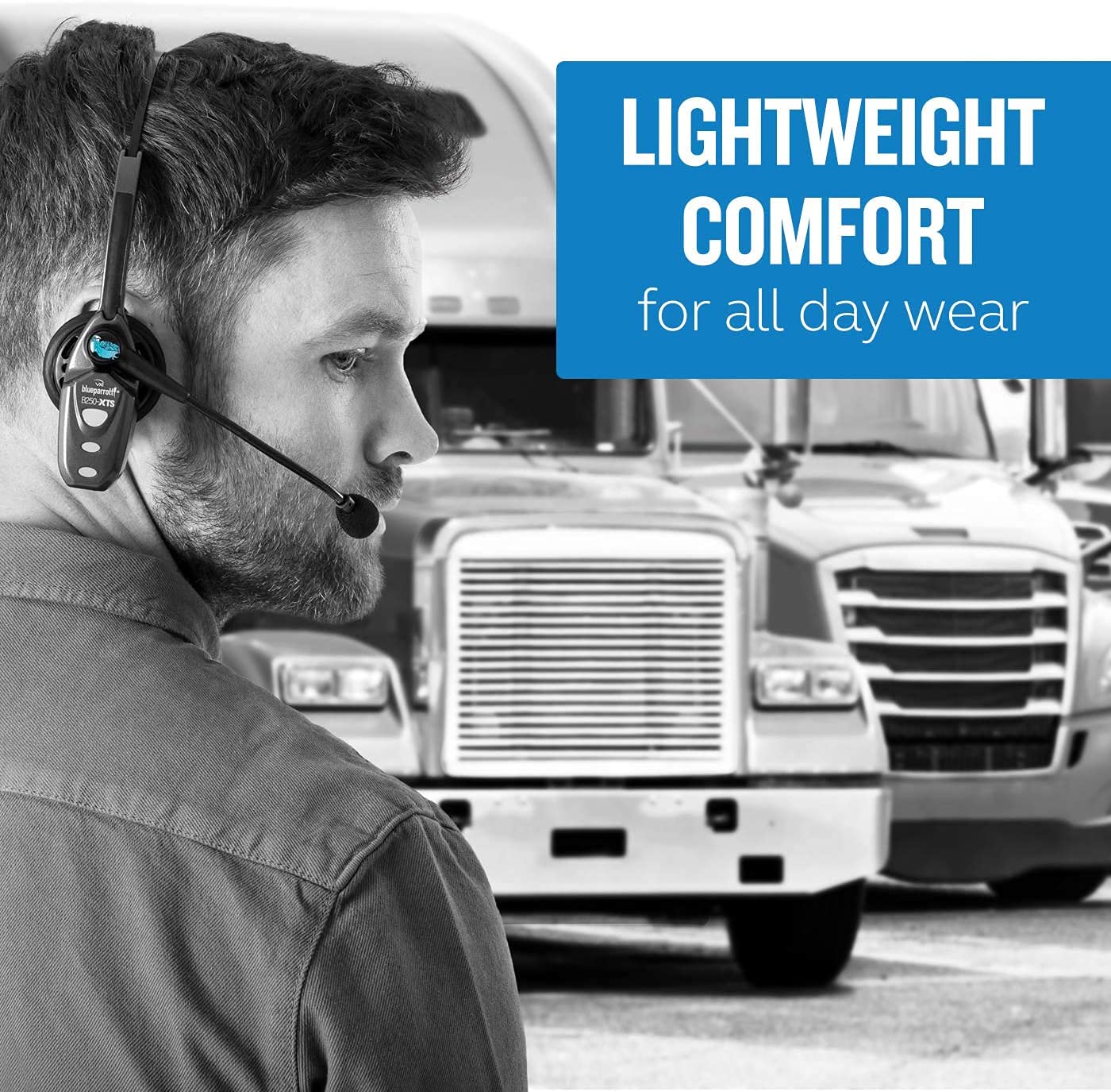 BlueParrott B250-XTS Noise Cancelling Wireless Bluetooth Headset with 20 Hours of Talk Time and iSave Protective Carrying Case (Renewed)