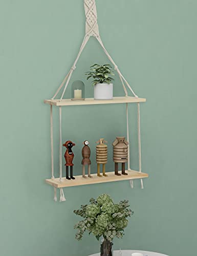 Afuly 11x14 Picture Frame & 2 Tier Macrame Shelf