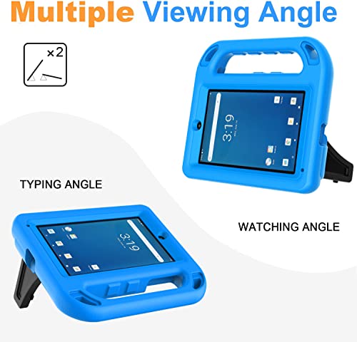 BMOUO Kids Case for Onn 7 inch Tablet 2020/2019 (Model: 100005206/100015685), with Built-in Screen Protector, Shockproof Light Weight Handle Stand Case for Surf Onn 7" Android Tablet, Blue