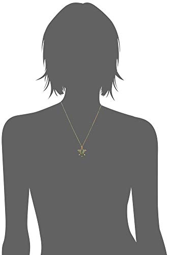 Amazon Collection womens 18k Yellow Gold Plated Sterling Silver Genuine Green Jade Turtle Pendant Necklace, 18"