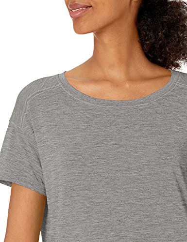Amazon Essentials Women's Studio Relaxed-Fit Lightweight Crewneck T-Shirt (Available in Plus Size), Medium Grey Heather, X-Large