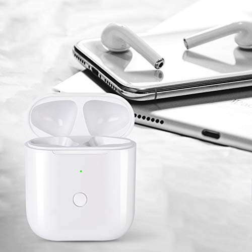Charging Case for Airpod 1/2, Support Cable & Wireless Charger, Wireless Case Replacement Built-in 450 mAh Battery with Sync Pairing Button, No Earbud (White)