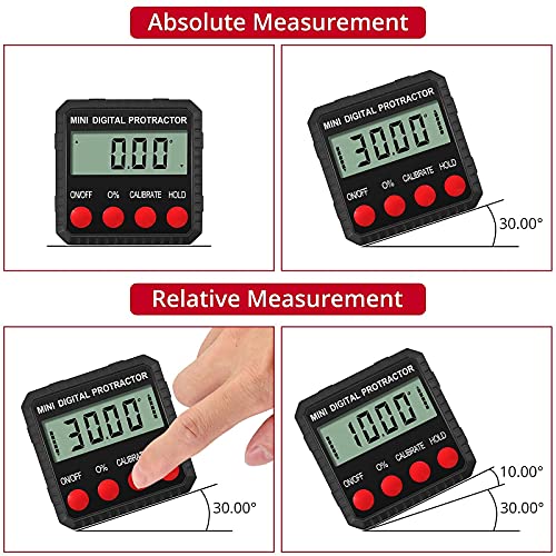2-in-1 Angle Finder Protractor with Miter Calculator, XUNTOP 0~230° 400mm Digital Torpedo Level Angle Finder Gauge Meter IP54 Protected Electronic Bubble Inclinometer