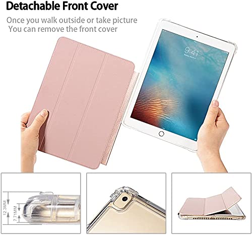 Valkit iPad Air (3rd Gen) 10.5'' 2019 / iPad Pro 10.5'' 2017 Case Smart Folio Stand Protective Translucent Frosted Back Cover for Apple iPad Air 3 10.5 Inch 2019 Auto Sleep/Wake, Rose Gold