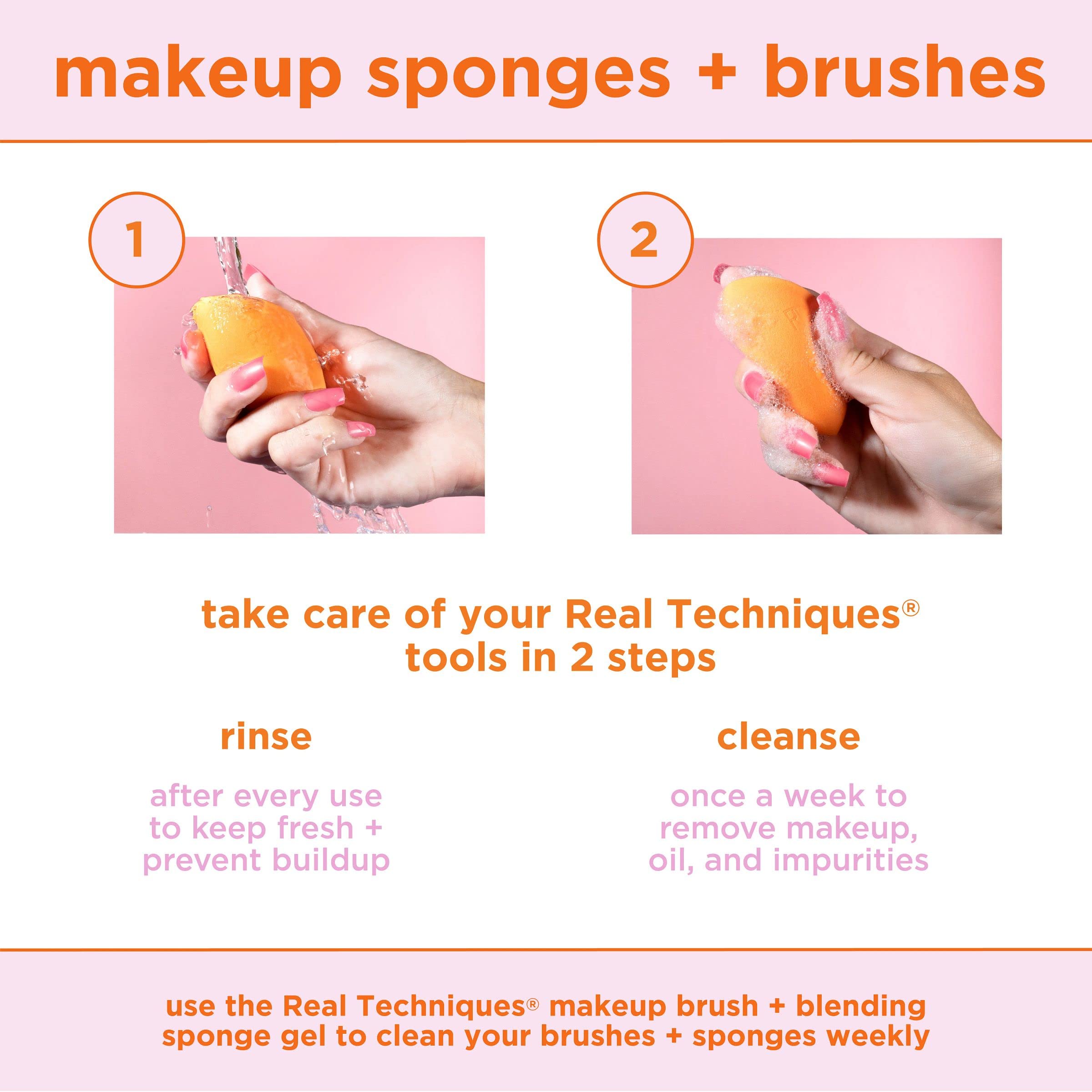 Real Techniques Limited Edition Cleanse, Blend, Set and Go Makeup Sponge Set, 4 Piece Christmas Gift Set, Perfect For Wife, Spouse, Girlfriend, Significant Other, and Daughter
