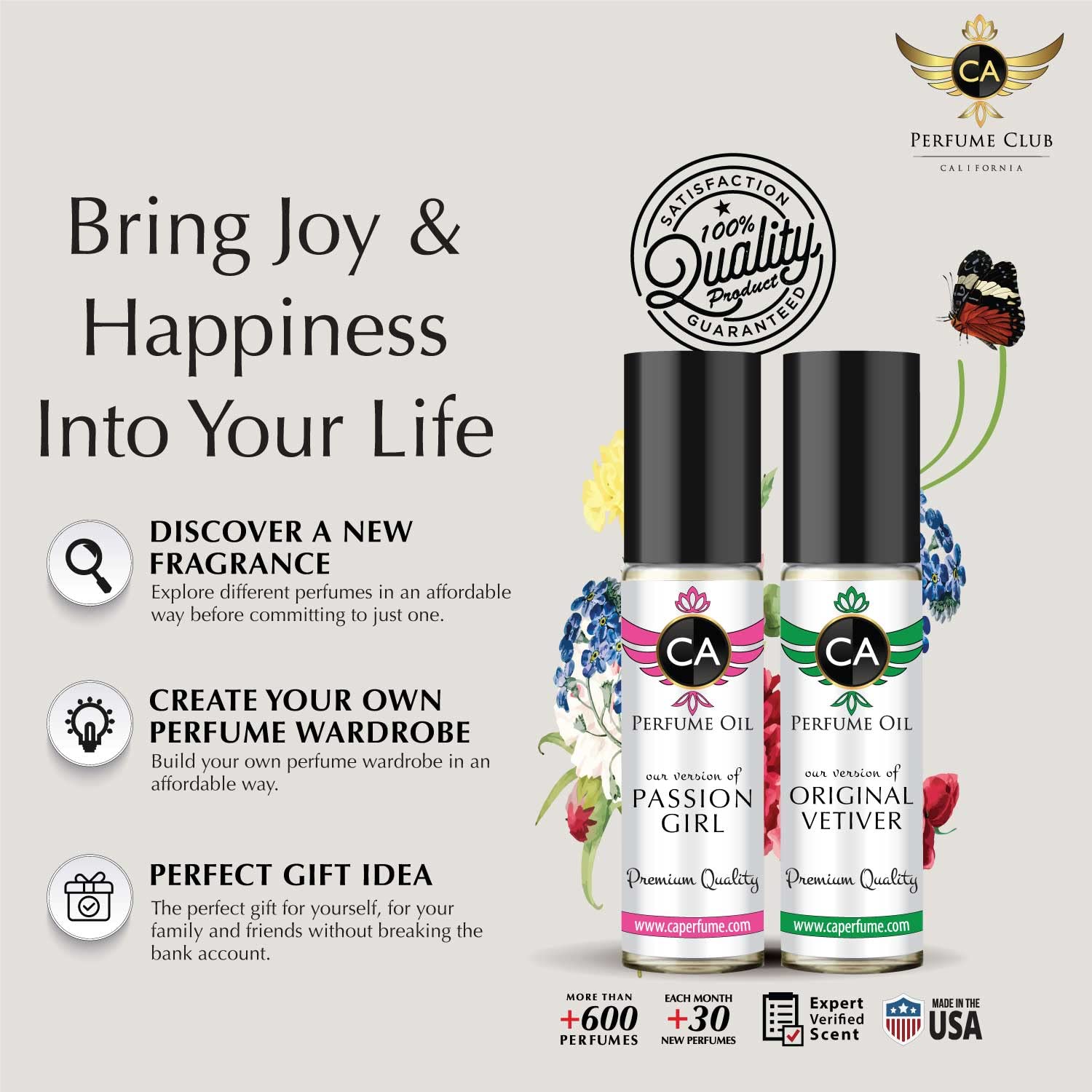 CA Perfume Impression of Euphoria for women Fragrance Body Oils Alcohol-Free Essential Aromatherapy Sample Travel Size Roll-On 0.3 Fl Oz/10 ml